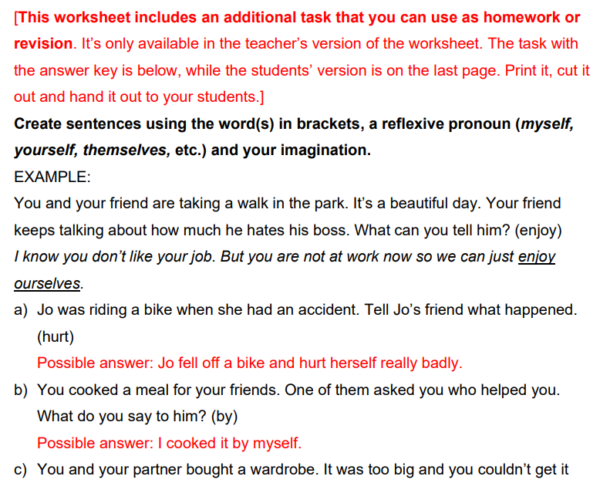 Try out the new lesson plan feature – homework/revision tasks! - ESL Brains
