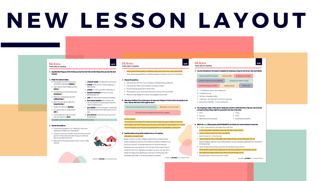 New PDF design is here! - ESL Brains